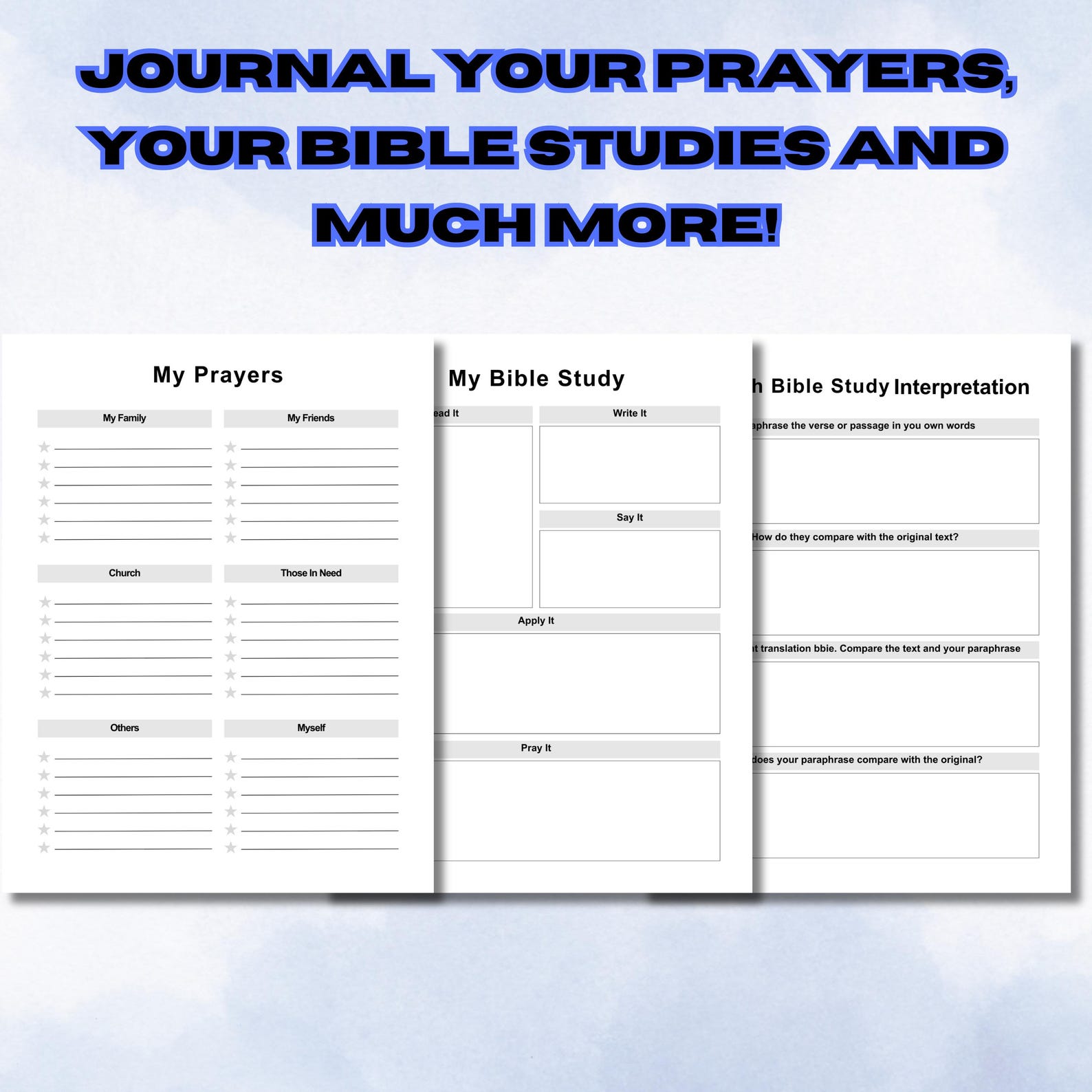 Devotional Planner, Printable Prayer Journal, Bible Study Companion ...