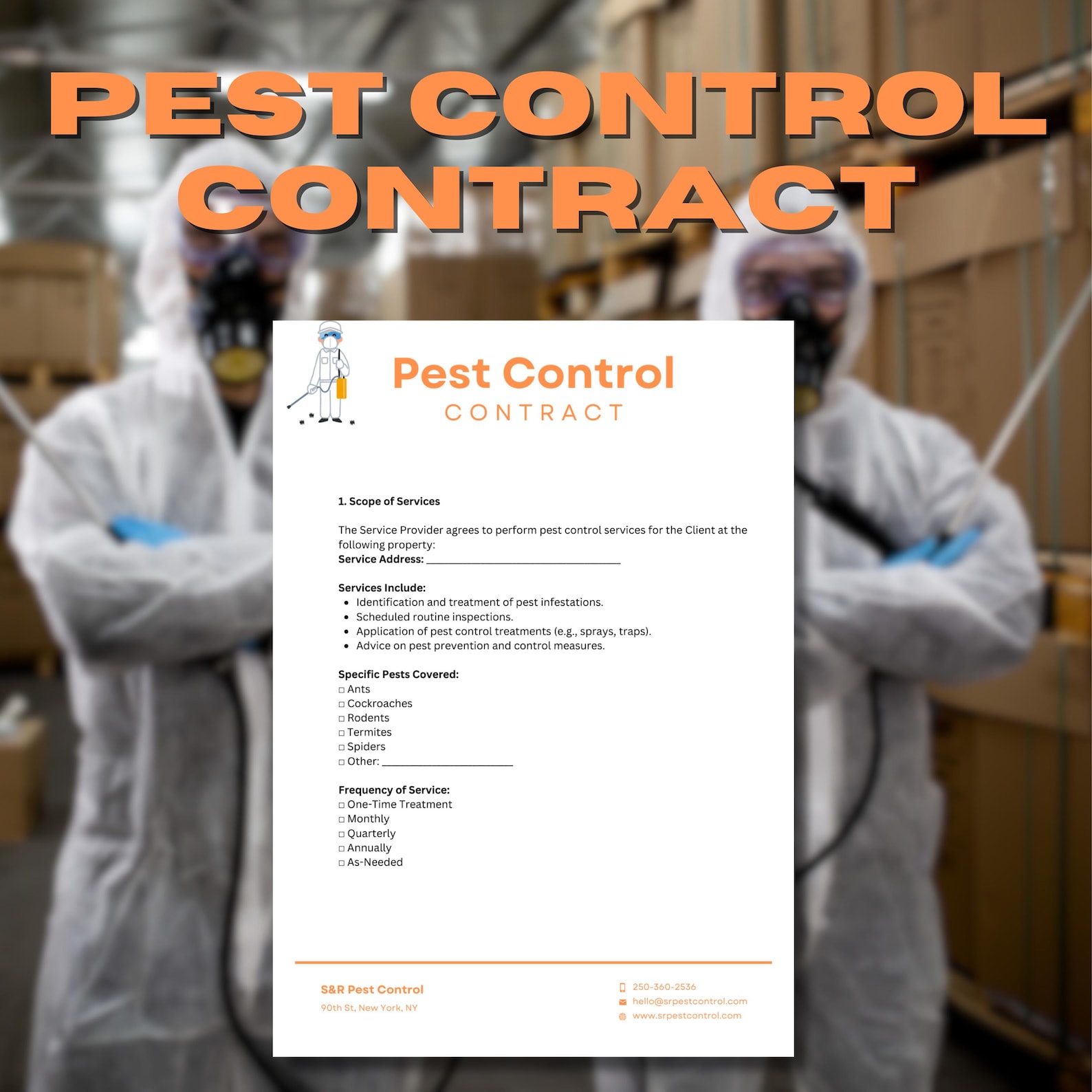 Editable Pest Control Agreement Template, Comprehensive & Detailed Pest ...