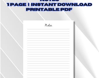 Printable Notes Page, Filler Page Printable, Lined Notes Template, Note ...