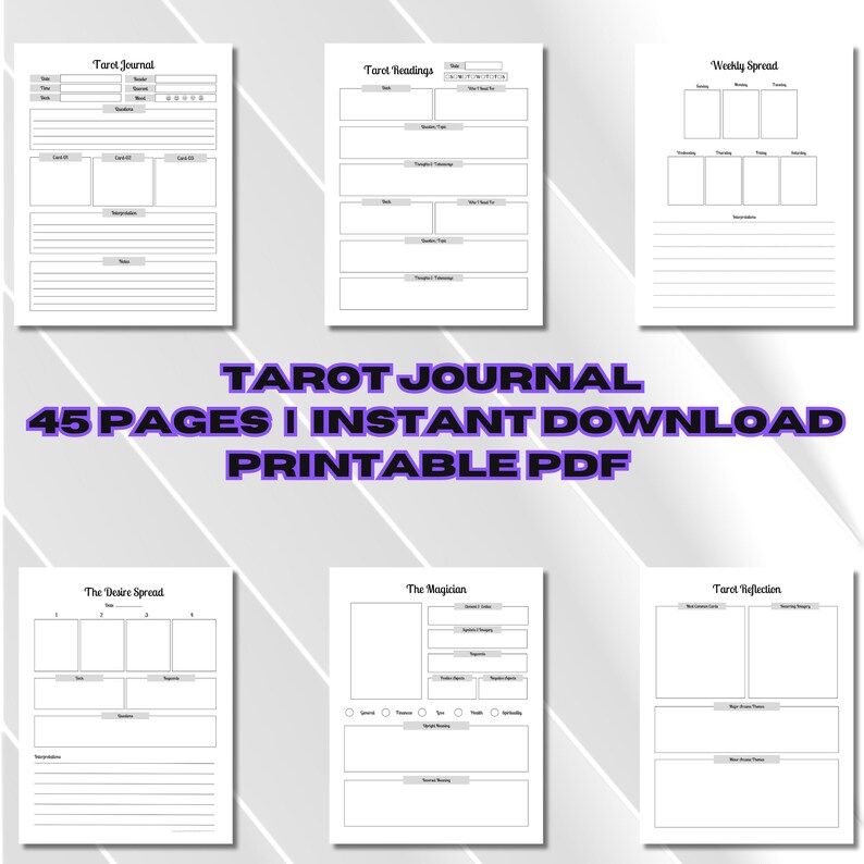 Digital Tarot Journal, Daily Card Reading (printable PDF) - Etsy