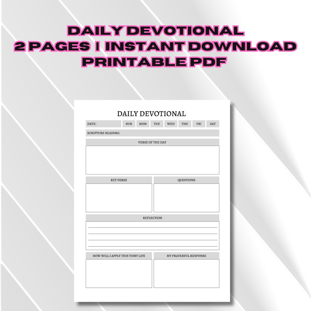 Daily Devotional Journal, Printable Prayer Journal, Bible Study ...