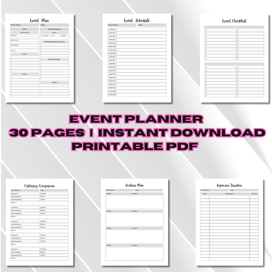 Event Planner Template, Printable Party Planner Bundle, Digital Event ...