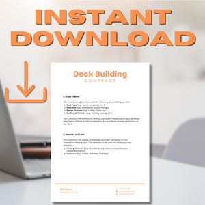 Deck Construction Agreement Template, Detailed Deck Building Form ...