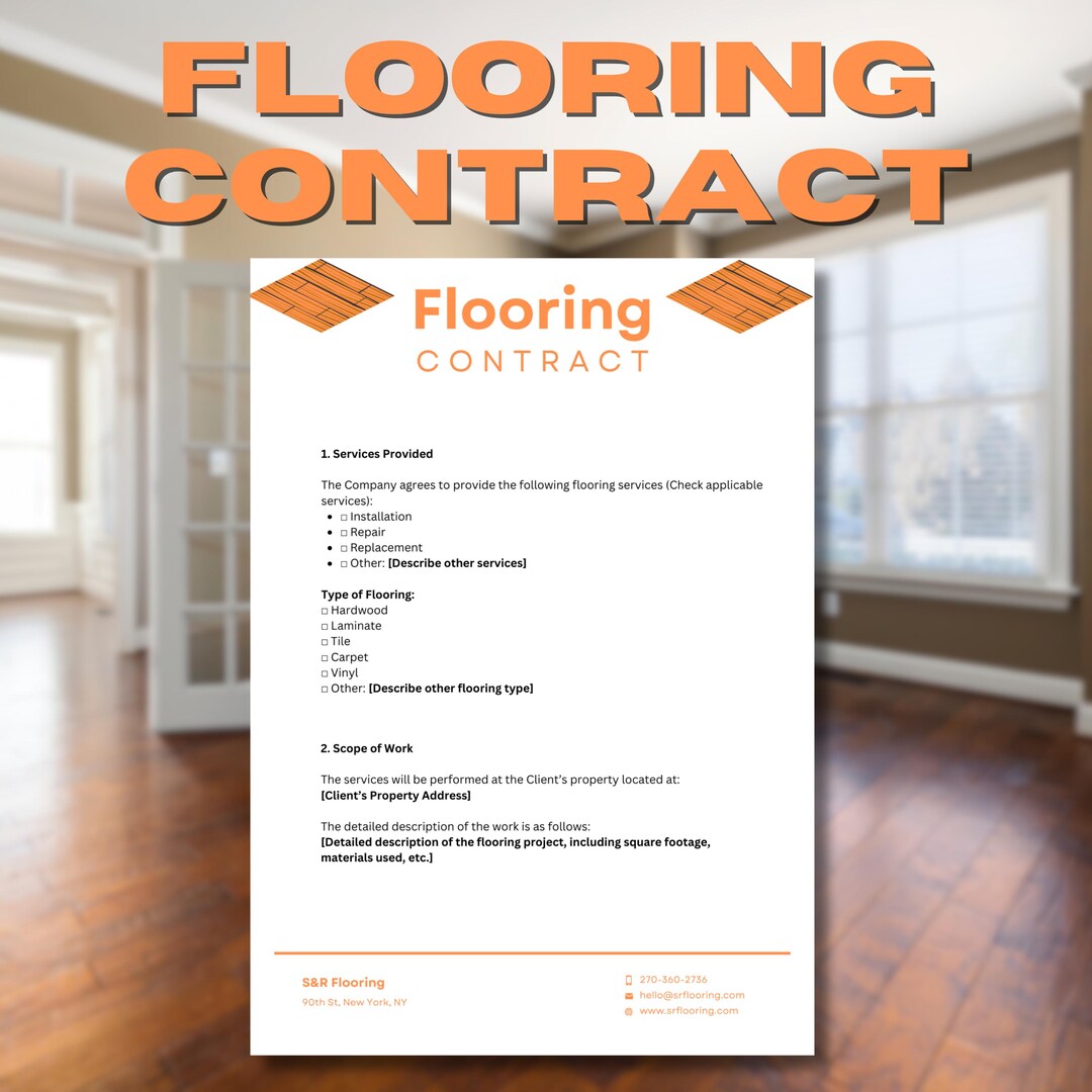Professional Agreement for Flooring Services, Comprehensive Flooring ...