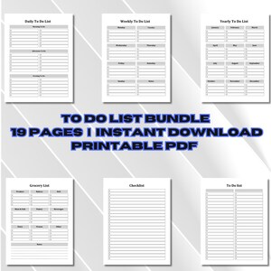 Printable Daily Weekly To-do List Bundle (digital PDF) - Etsy