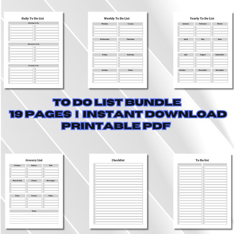 Printable To-do List Bundle, Daily & Weekly Productivity Planner ...