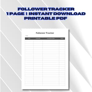 Printable Follower Tracker, Follower Analytics, Audience Growth Tracker ...