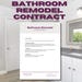Bathroom Remodel Contract Template, Professional Renovation (printable ...