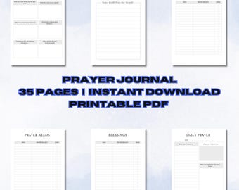Printable Prayer Journal, Bible Study Journal, Gratitude Workbook ...