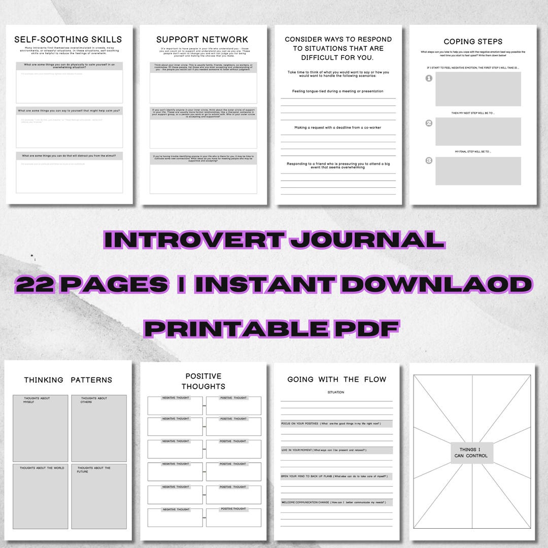 Digital Introvert Journal, Printable Awakening Journal, Wellness PDF ...