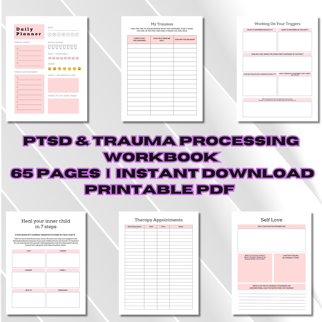 PTSD & Trauma Processing Workbook, Printable PTSD Worksheets, Digital Trauma Processing Journal ...