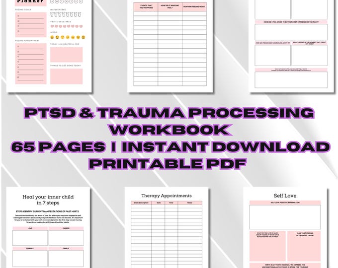 PTSD & Trauma Processing Workbook, Printable PTSD Worksheets, Digital ...