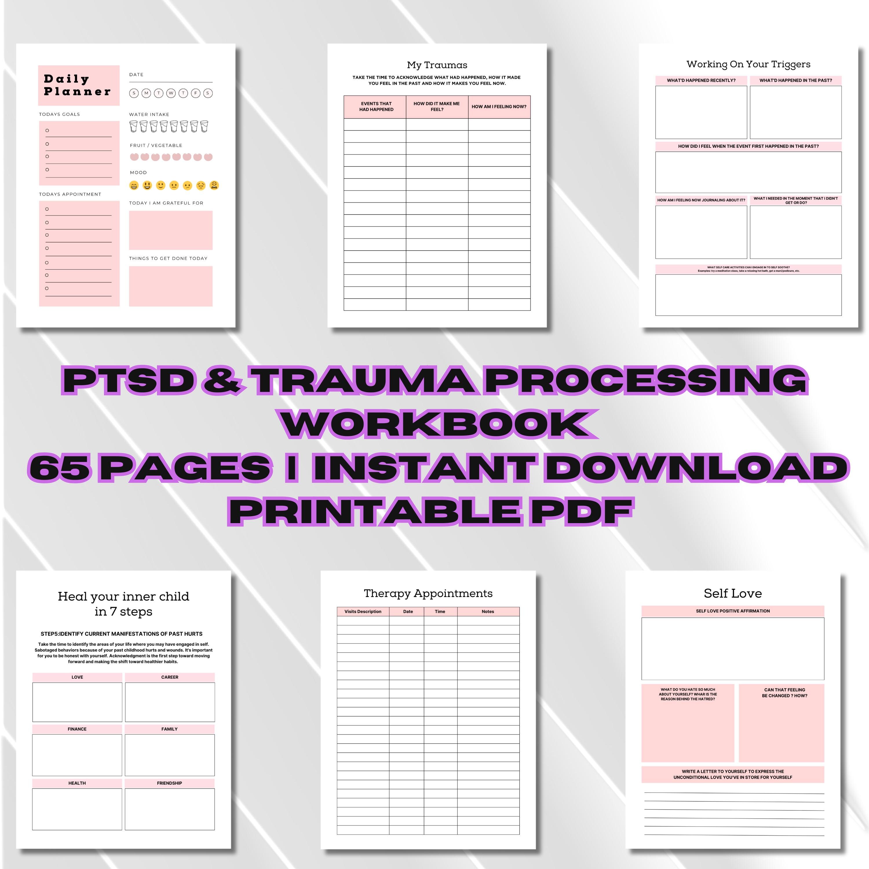 PTSD & Trauma Processing Workbook, Printable PTSD Worksheets, Digital ...