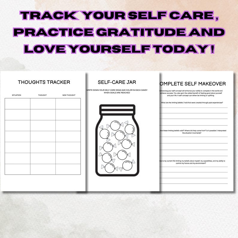 Printable Self-love Planner, Self-care Journal, Mindfulness Workbook ...