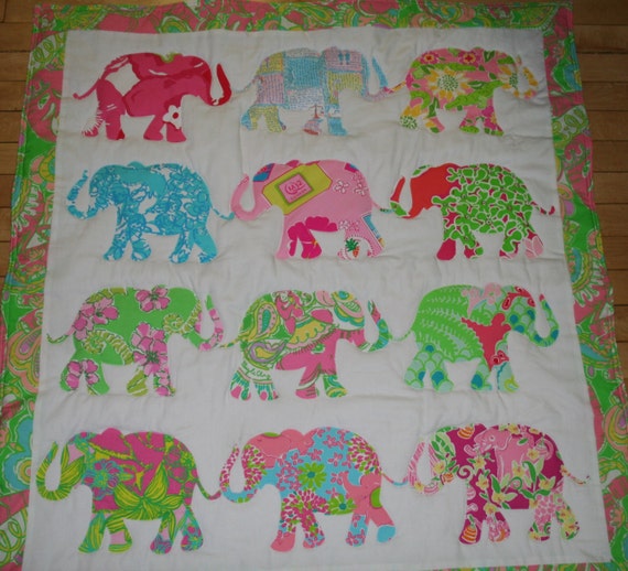 Lilly Pulitzer Elephant Print Fabric