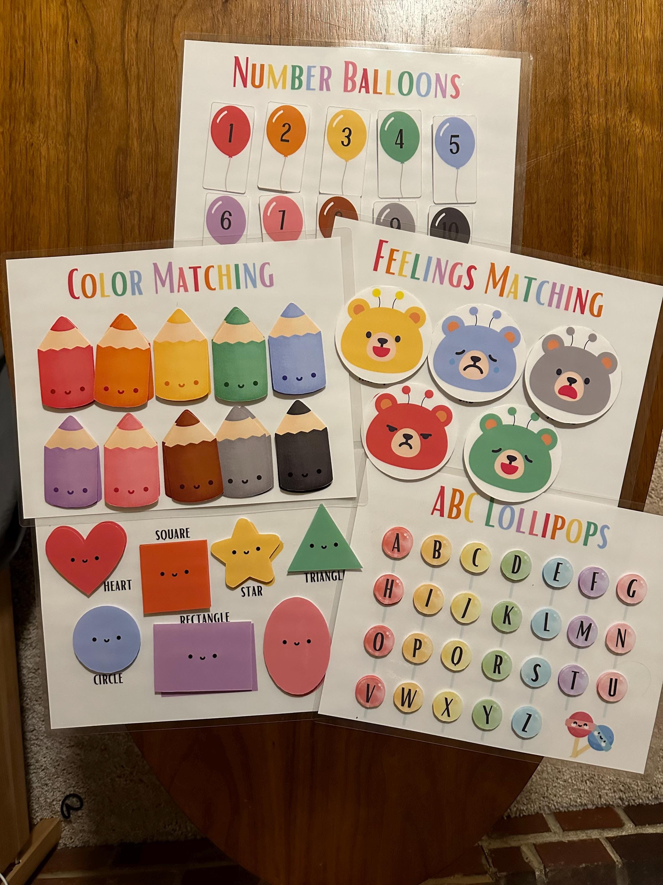 BUNDLE Printable Preschool Matching Worksheet (feelings, Shapes, Abcs ...