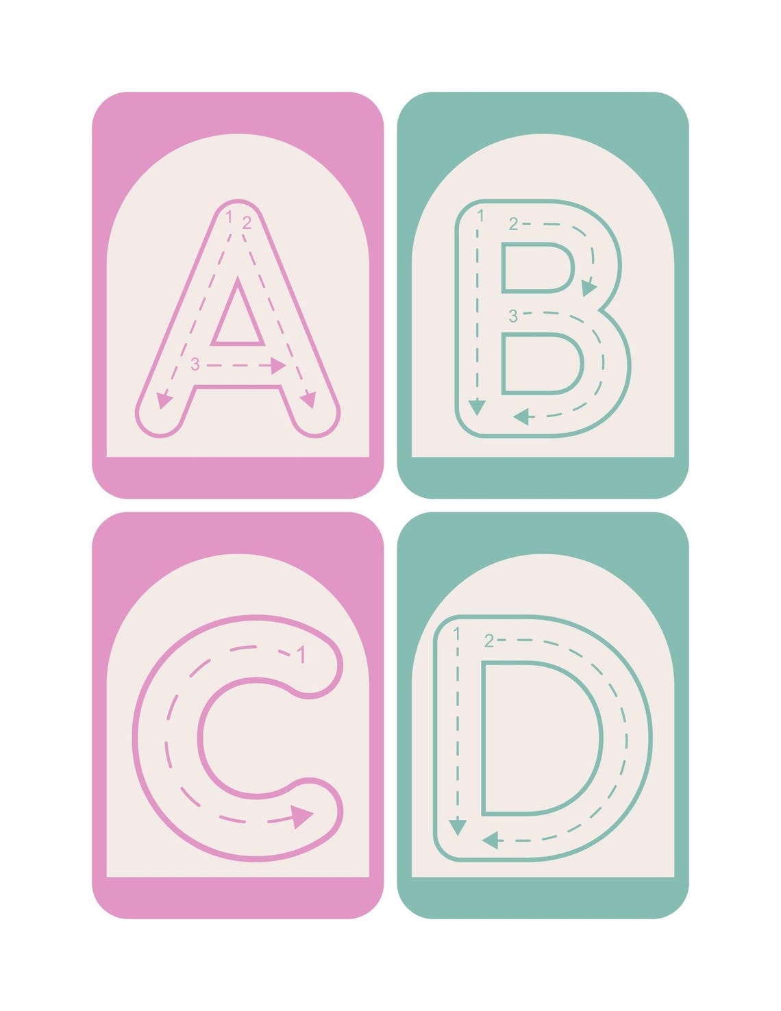 Printable Preschool ABC Tracing Playing Cards, Learning Letters, Pre-k ...