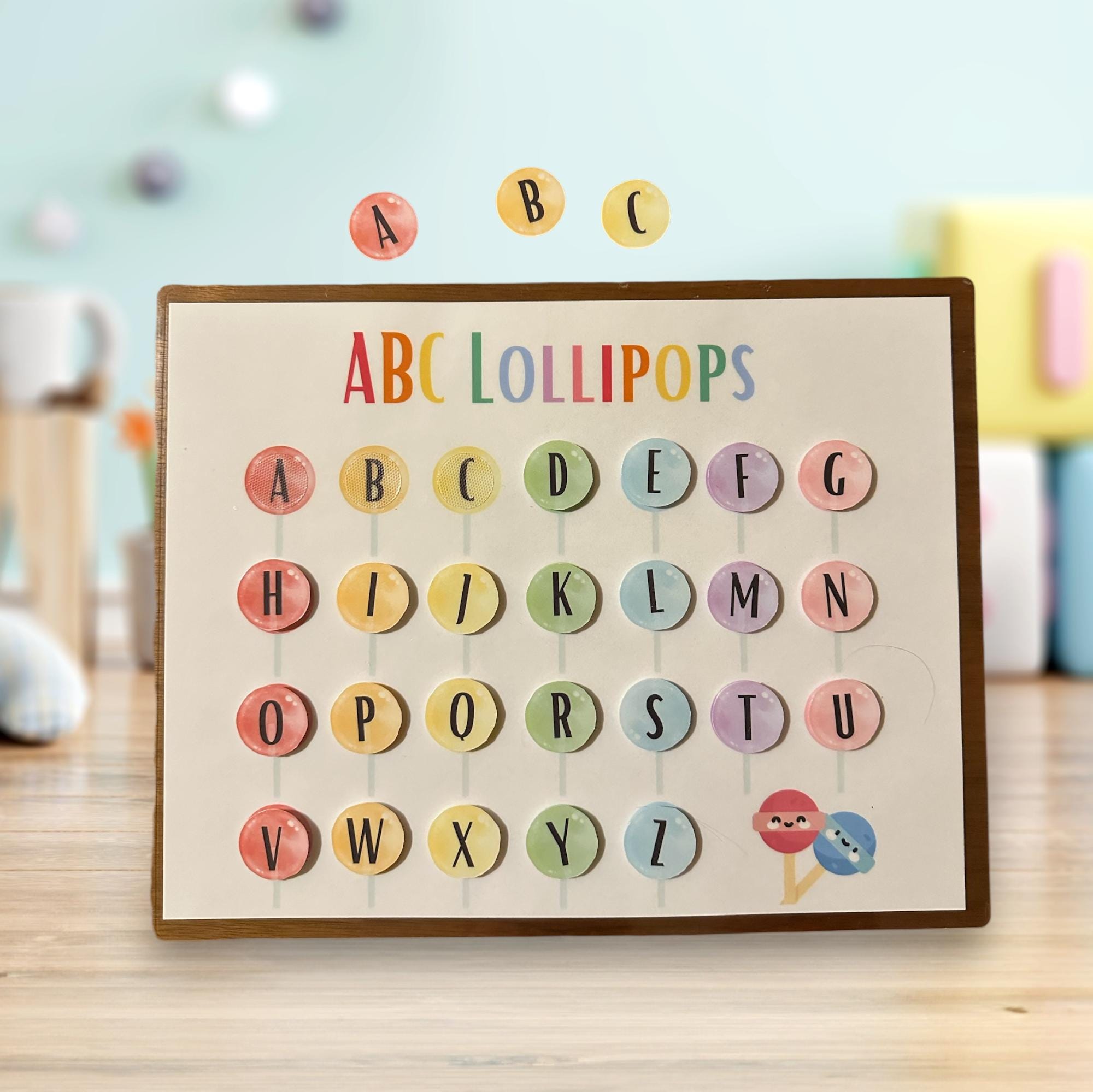 Printable Preschool ABC Lollipops Matching Worksheet PDF - Etsy
