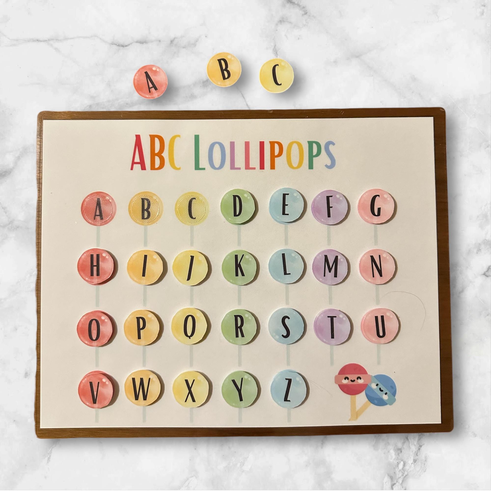 Printable Preschool ABC Lollipops Matching Worksheet PDF - Etsy