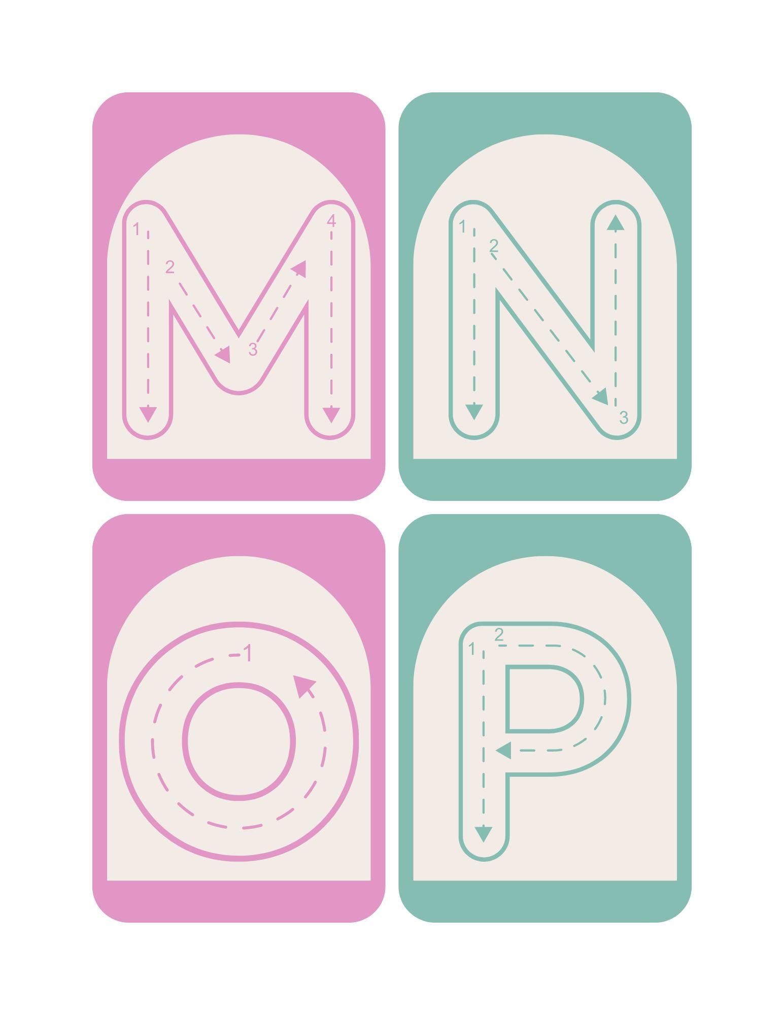 Printable Preschool ABC Tracing Playing Cards, Learning Letters, Pre-k ...