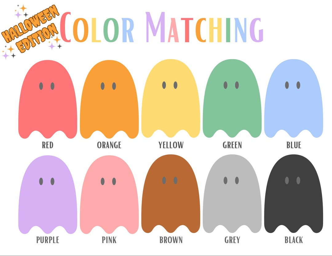 Halloween Preschool Matching Worksheet Bundle: Abcs, 123s, Colors (PDF ...