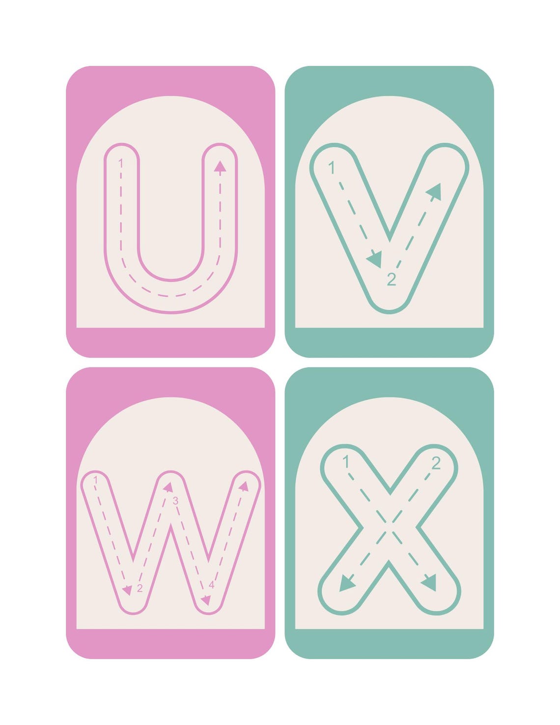 Printable Preschool ABC Tracing Playing Cards, Learning Letters, Pre-k ...