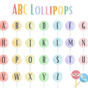 Printable Preschool ABC Lollipops Matching Worksheet PDF - Etsy