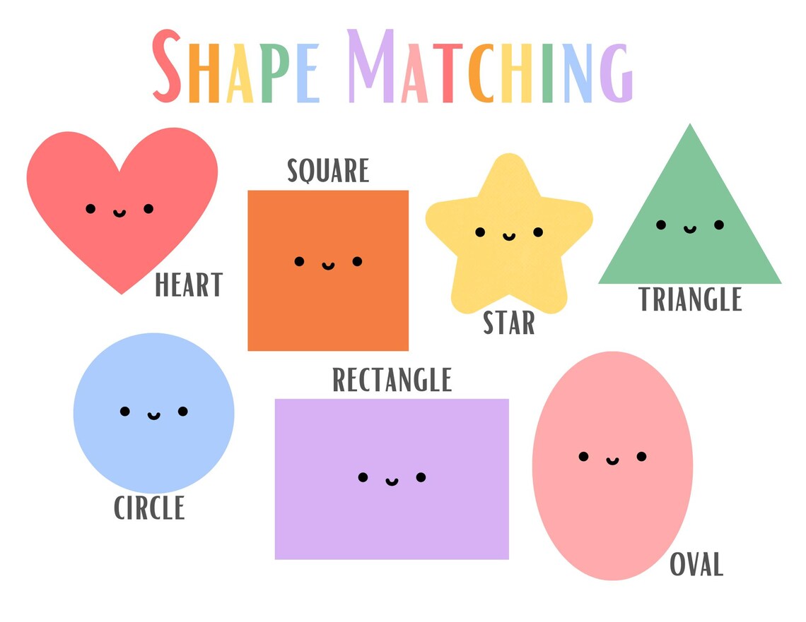 Printable Preschool Shapes Matching Worksheet PDF, Preschool Curriculum ...