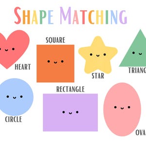Printable Preschool Shapes Matching Worksheet PDF, Preschool Curriculum ...