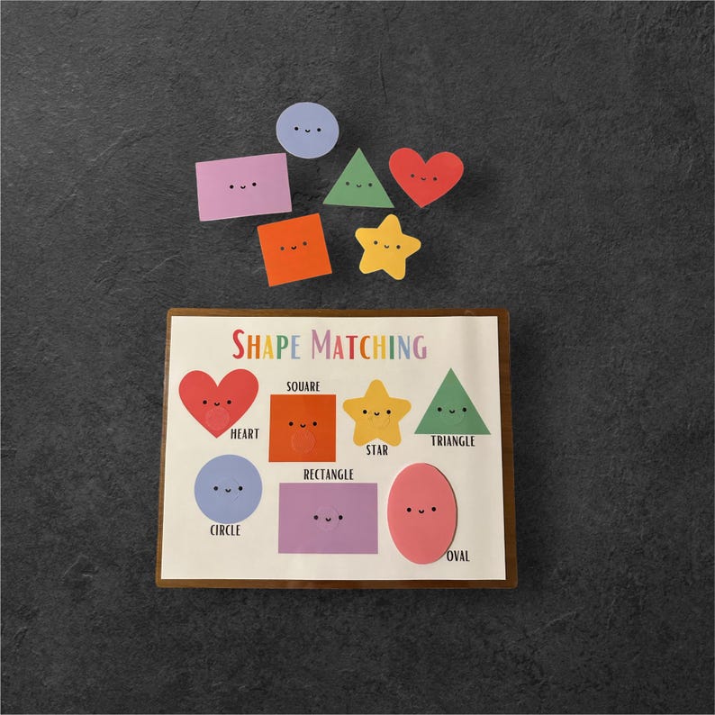 Printable Preschool Shapes Matching Worksheet PDF, Preschool Curriculum ...