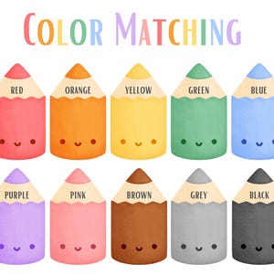Printable Preschool Color Pencil Matching Worksheet PDF, Crayon ...