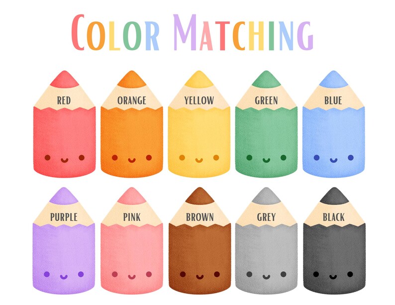 Printable Preschool Color Pencil Matching Worksheet PDF, Crayon ...