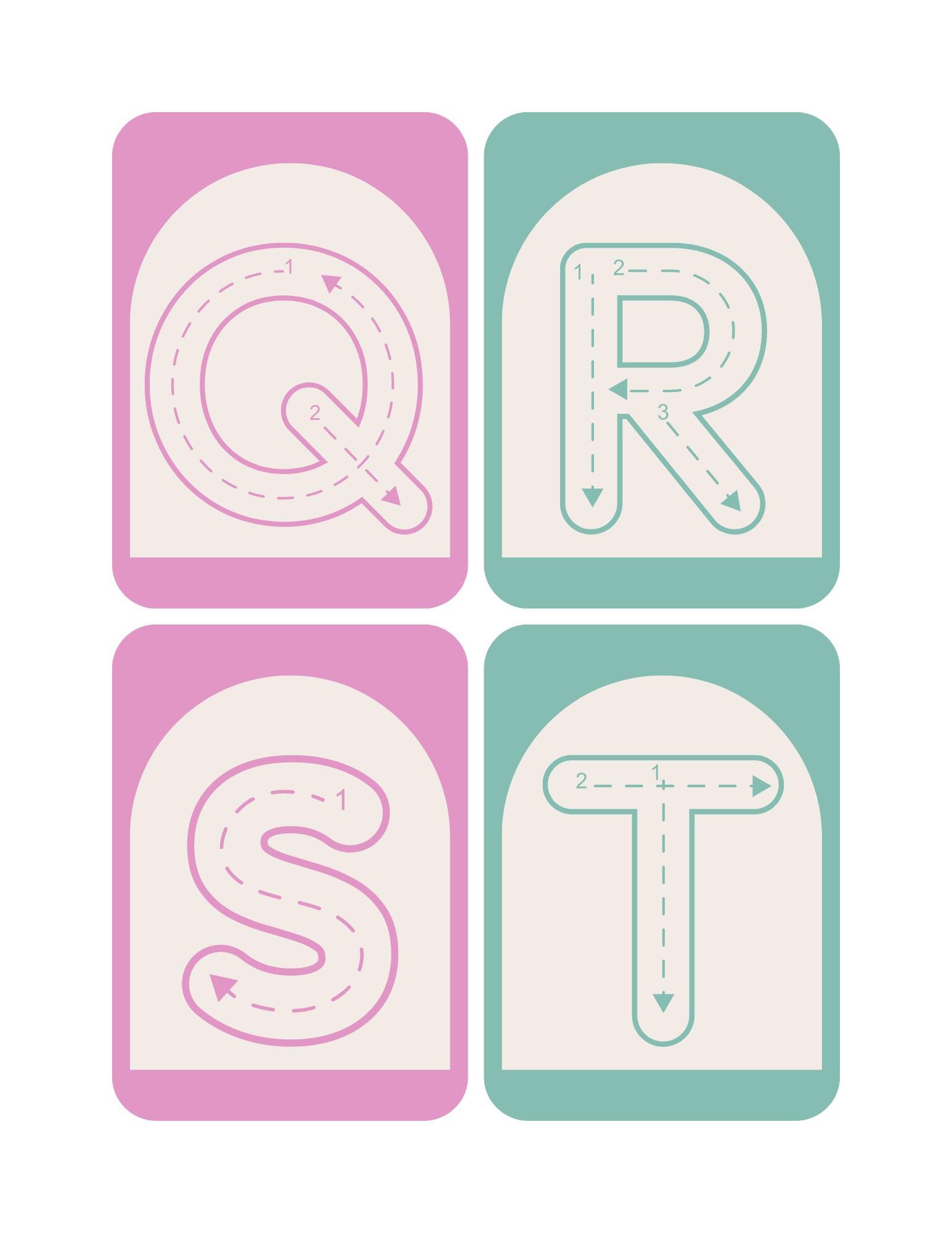 Printable Preschool ABC Tracing Playing Cards, Learning Letters, Pre-k ...