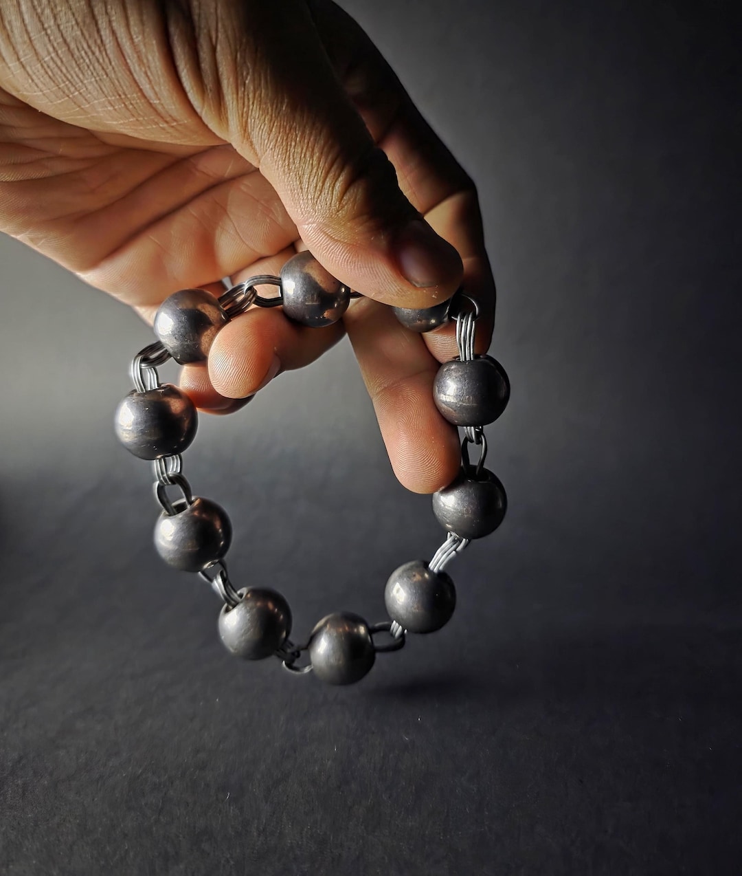 Sarbloh Simran Bracelet: Heavy Iron Prayer Beads, Sikh Kada - Etsy