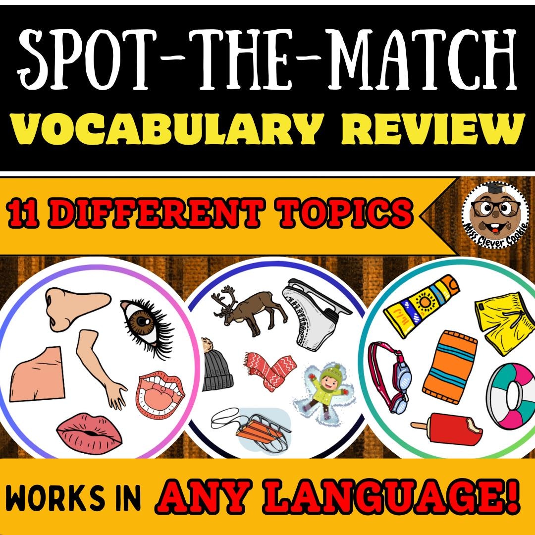 Spot the Match Game - A Collection of Vocabulary Review Games - 11 ...