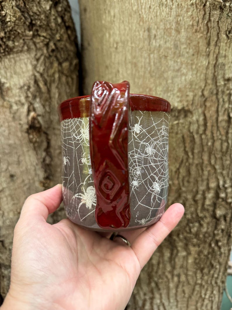 Black Widow Spider Mug/handmade Spider Mug - Etsy