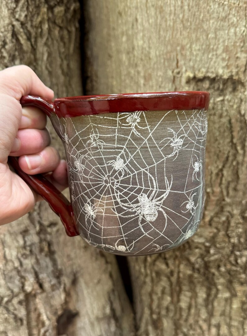 Black Widow Spider Mug/handmade Spider Mug - Etsy
