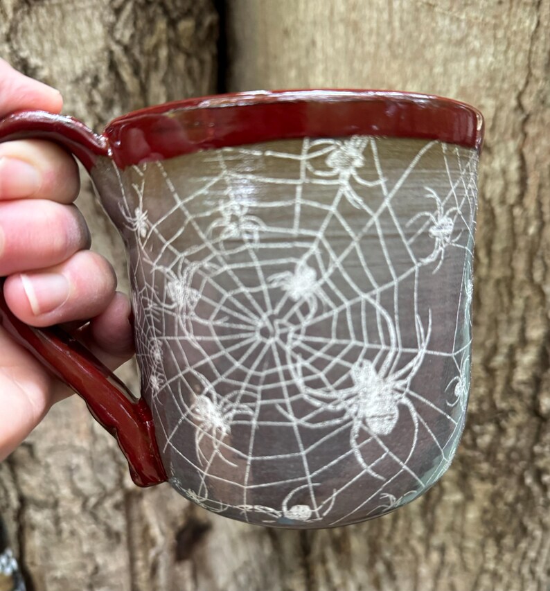 Black Widow Spider Mug/handmade Spider Mug - Etsy