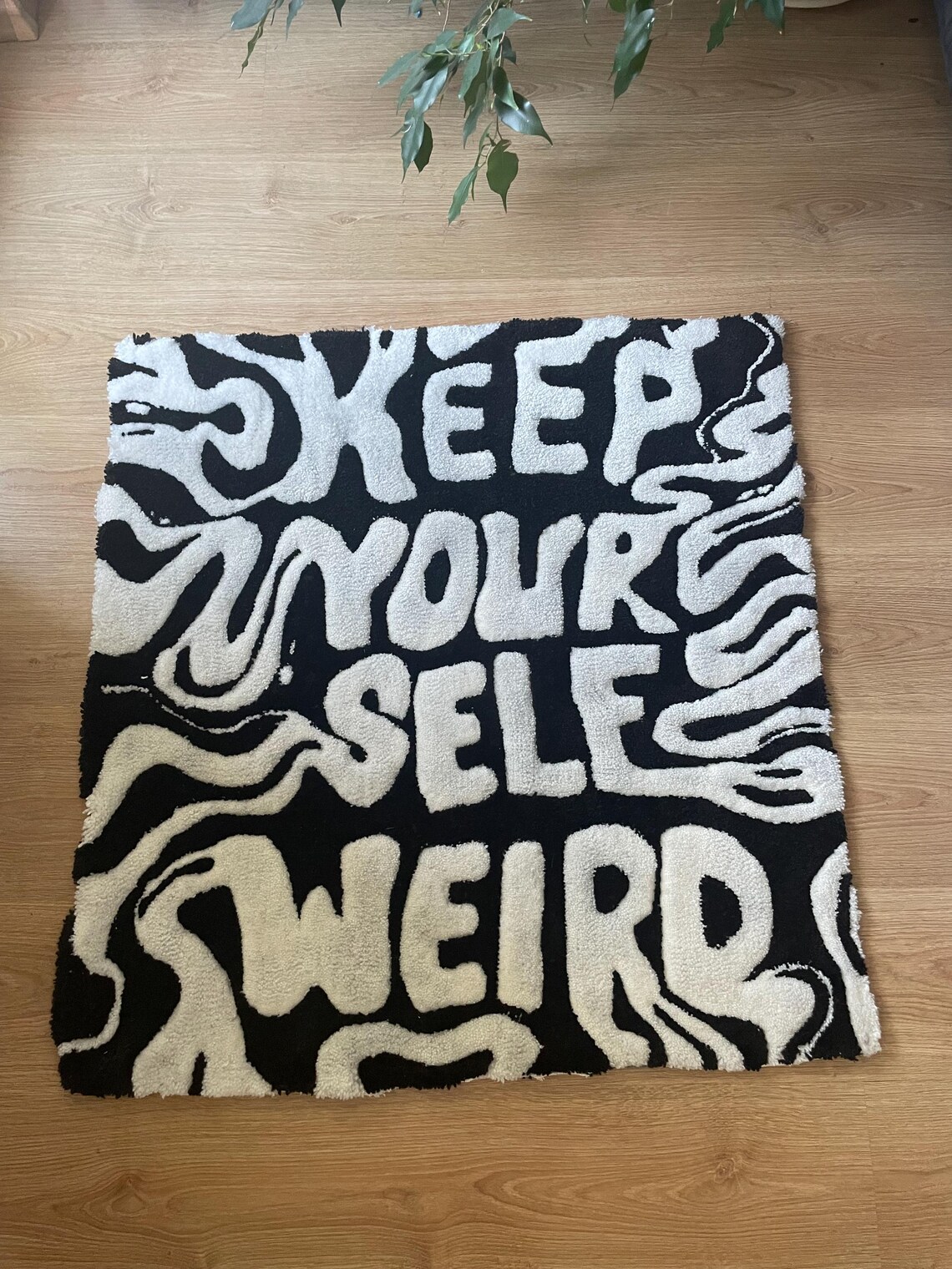Hand Tufted 3d Rug 'keep Your Self Weird' A Bold Statement for Your ...