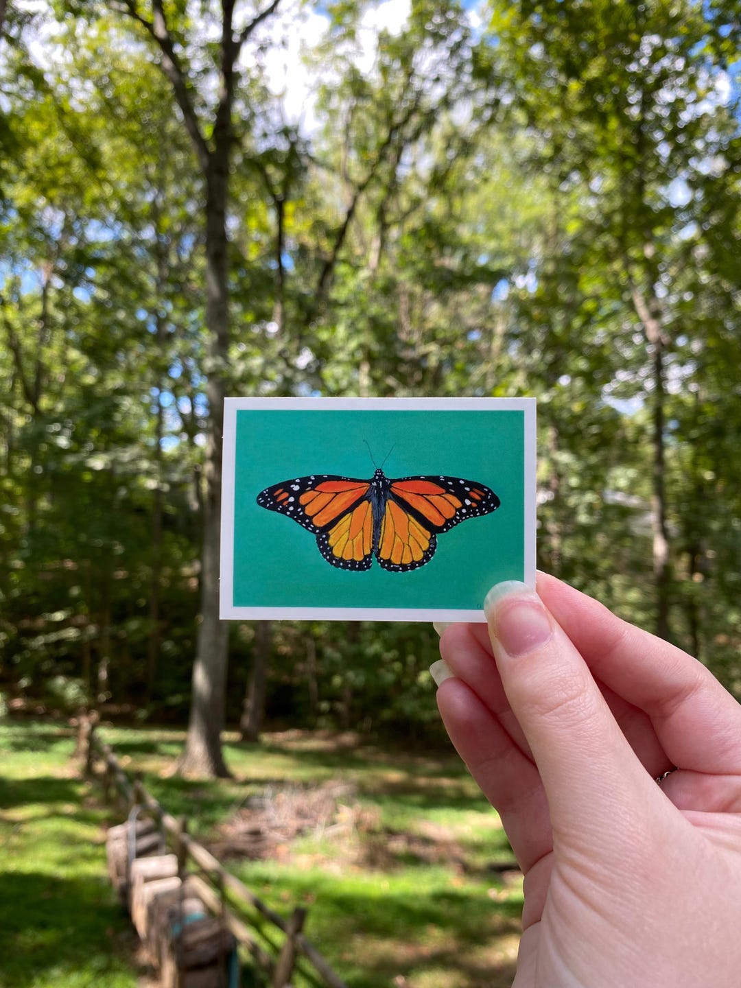 Monarch Butterfly Painting Sticker - Etsy
