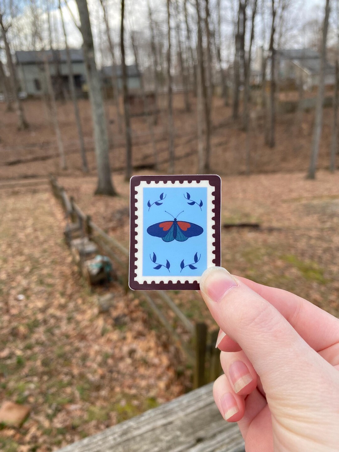 Butterfly Stamp Vinyl Sticker - Etsy