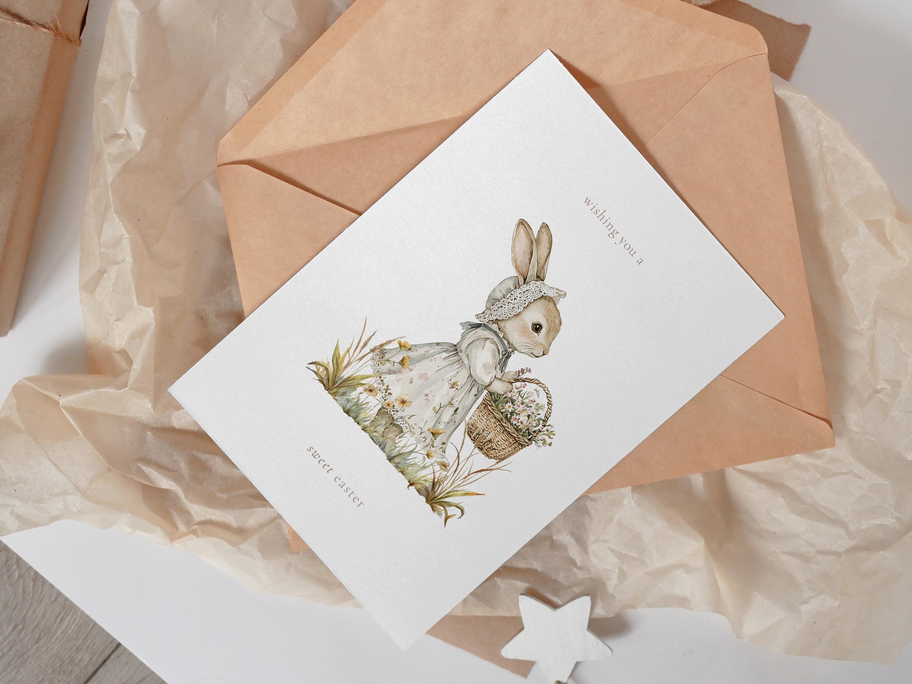 Printable Easter Card | Watercolour Rabbits | Digital Download | Easter ...
