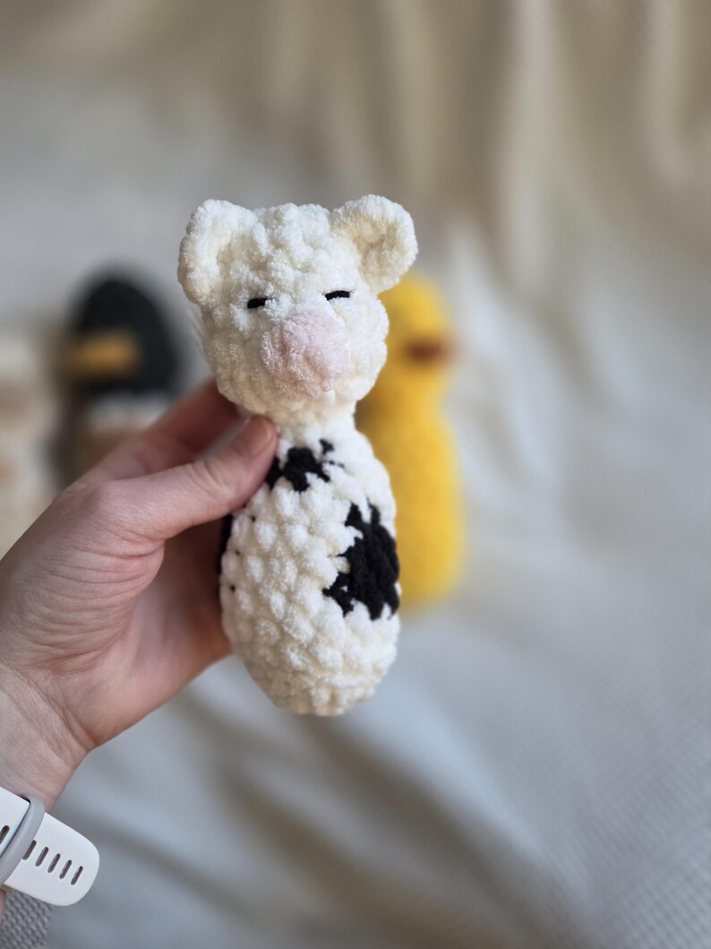 Crochet Rattle for Babies- Crochet Farm Animals, Baby Shower Gift ...