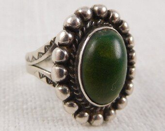 Green turquoise ring | Etsy