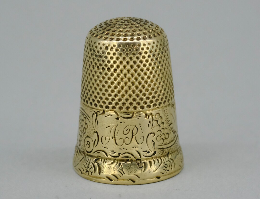 Antique Victorian 10k Gold Engraved Thimble ar Size 8 - Etsy