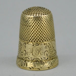 Antique Victorian 10k Gold Engraved Thimble ar Size 8 - Etsy