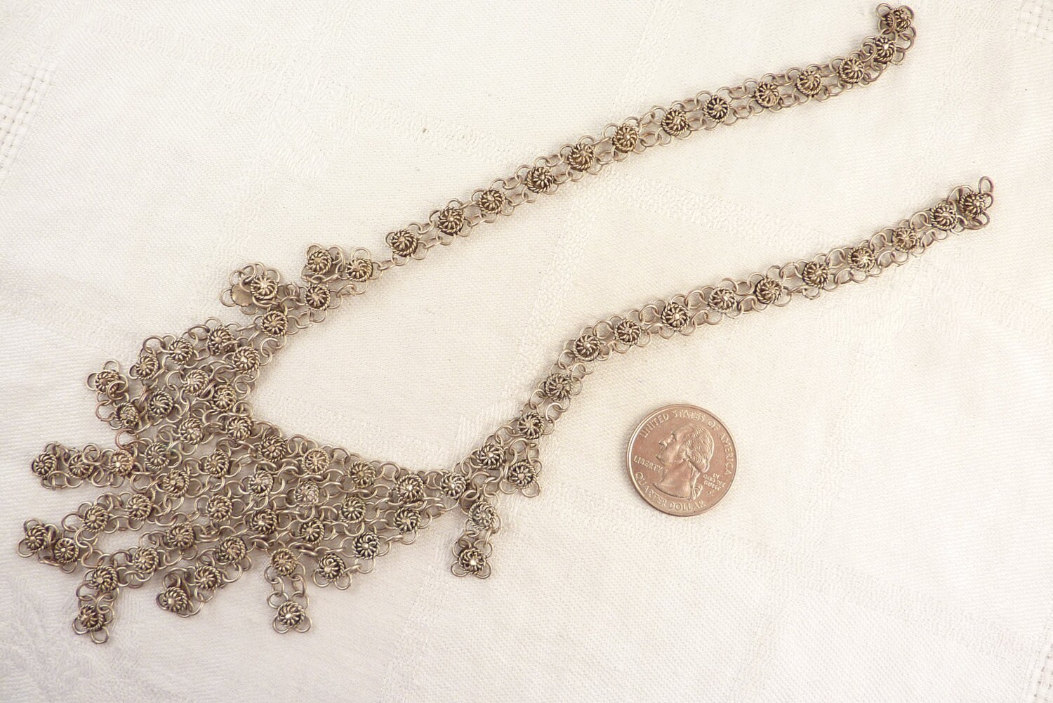 Vintage Silver Tone Dangling Link Necklace AS IS for Repair | Etsy