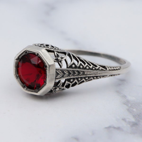 Art Deco Ruby Ring - Etsy