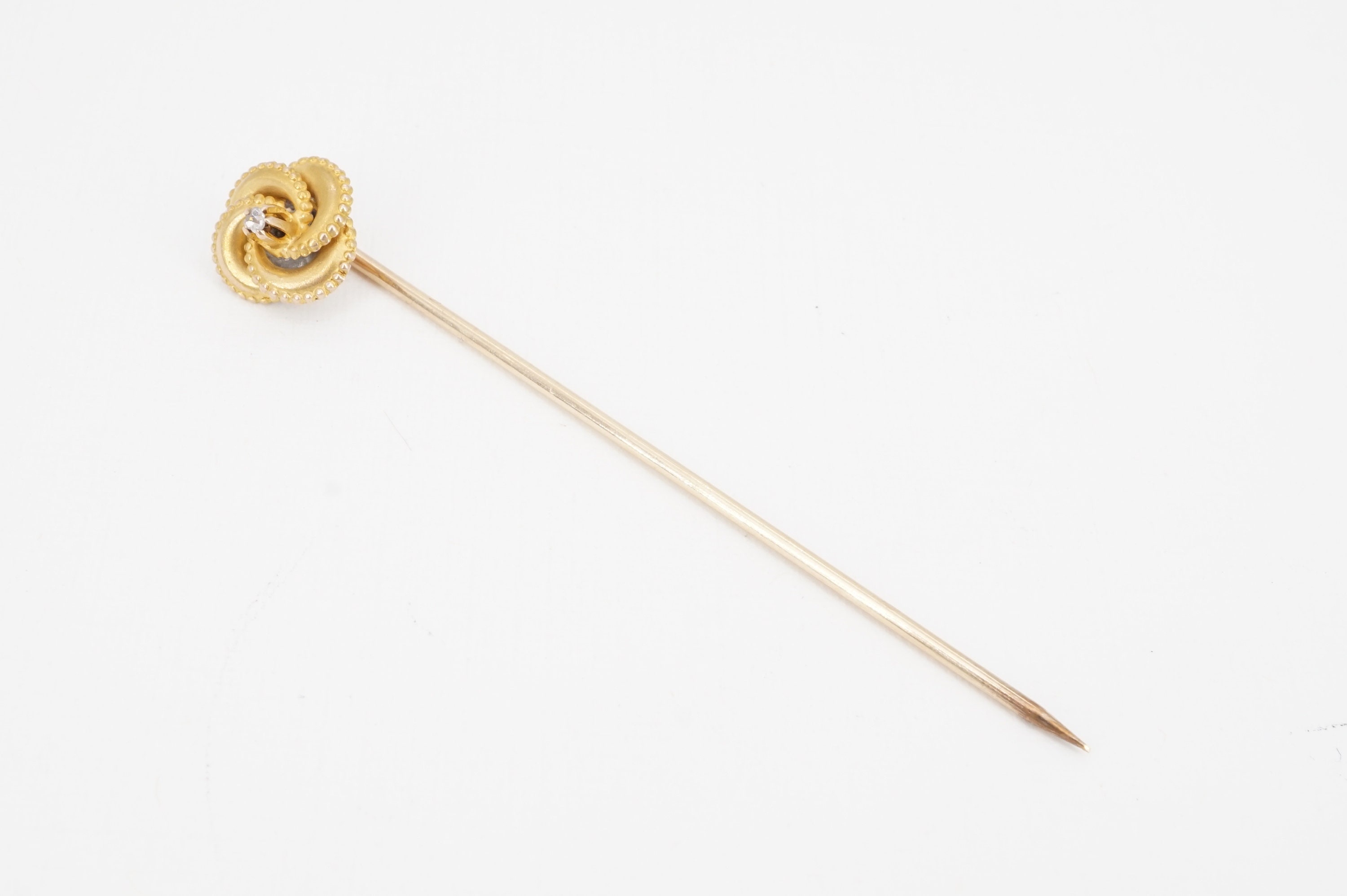 Vintage 14k Gold Rose Cut Diamond Stick Pin Ww | Etsy