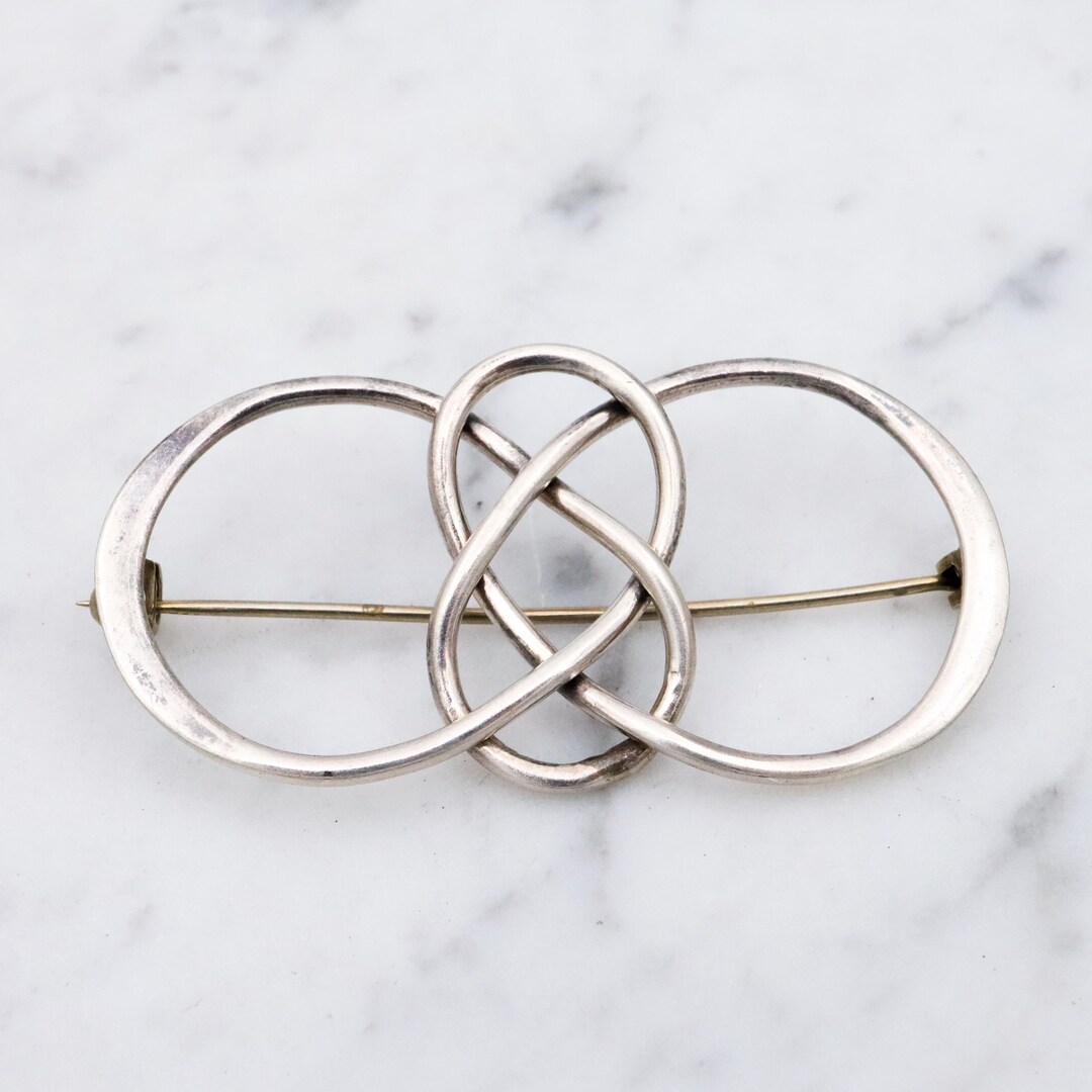 Vintage Sterling Elongated Celtic Knot Brooch - Etsy